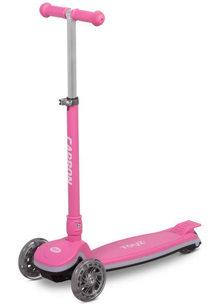 Paspirtukas triratis Carbon rožinis su LED - 7033 PI